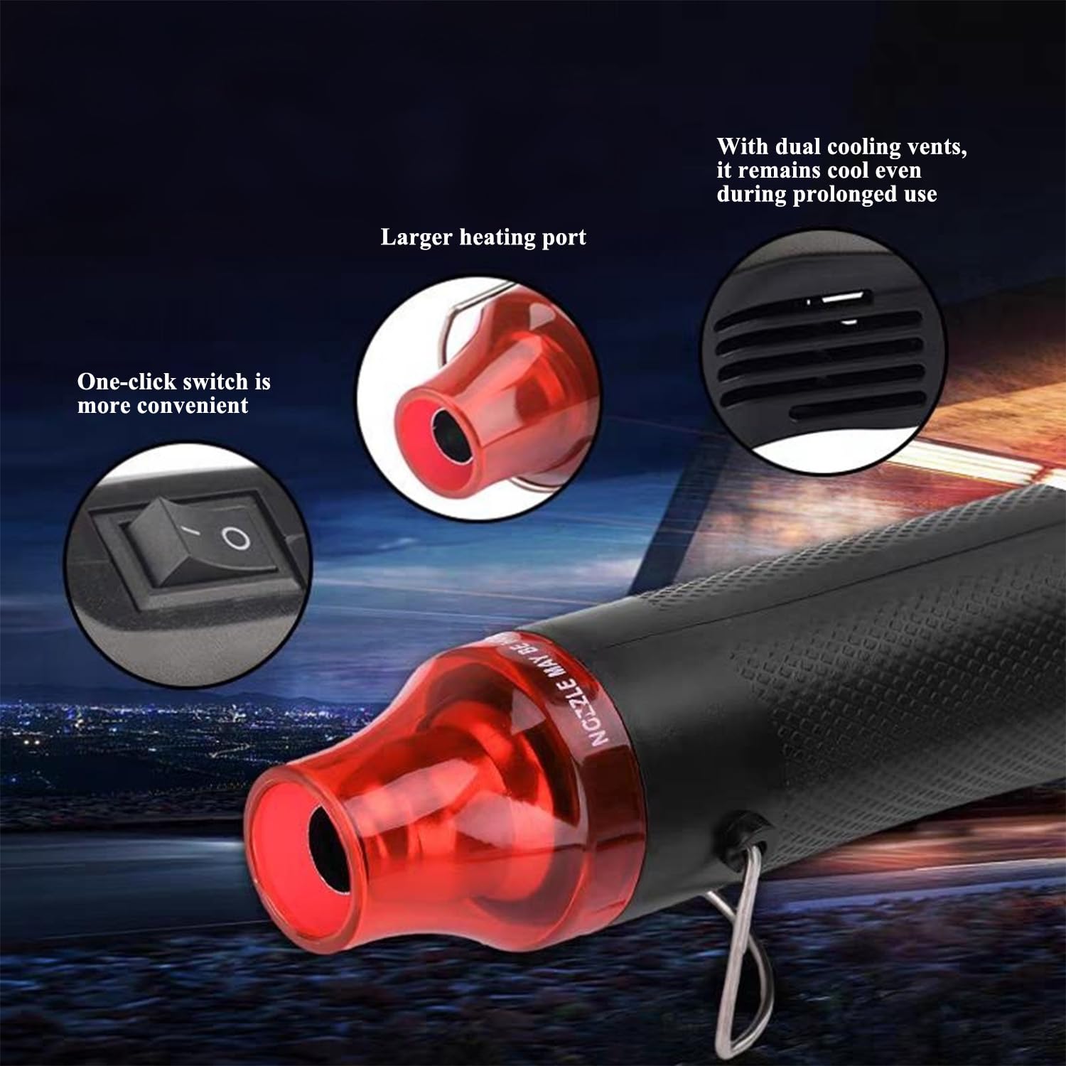 Snapklik.com : Mini Heat Gun 300W Portable Handheld Heat Gun Dual ...
