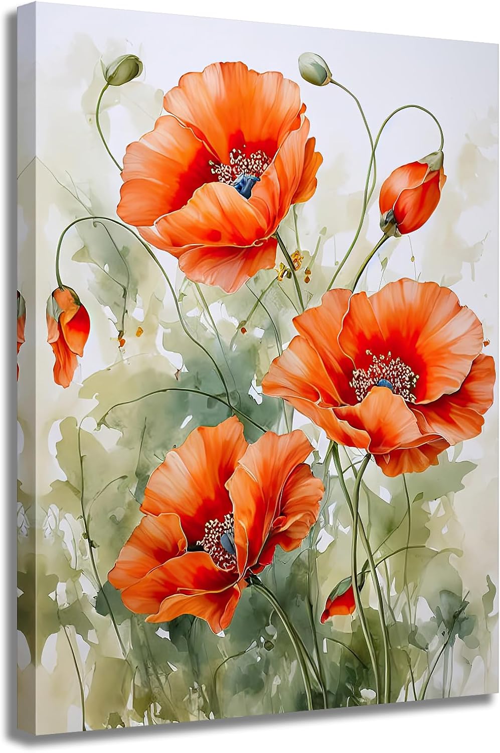 Amazon.com: Poppies Flower Wall Art Bathroom Wall Decor Colorful Poppy ...