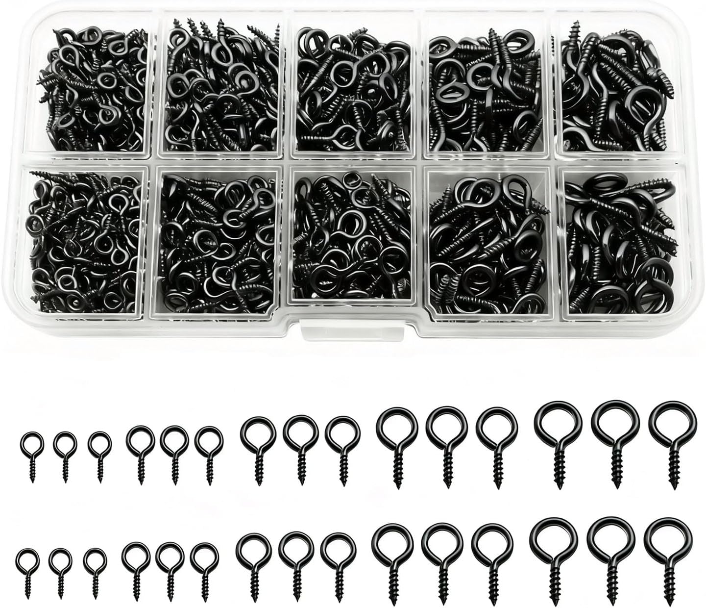 Amazon.com: IDEALSV Black 1000 Pcs Small Screw Eye Pins Jewelry Making ...