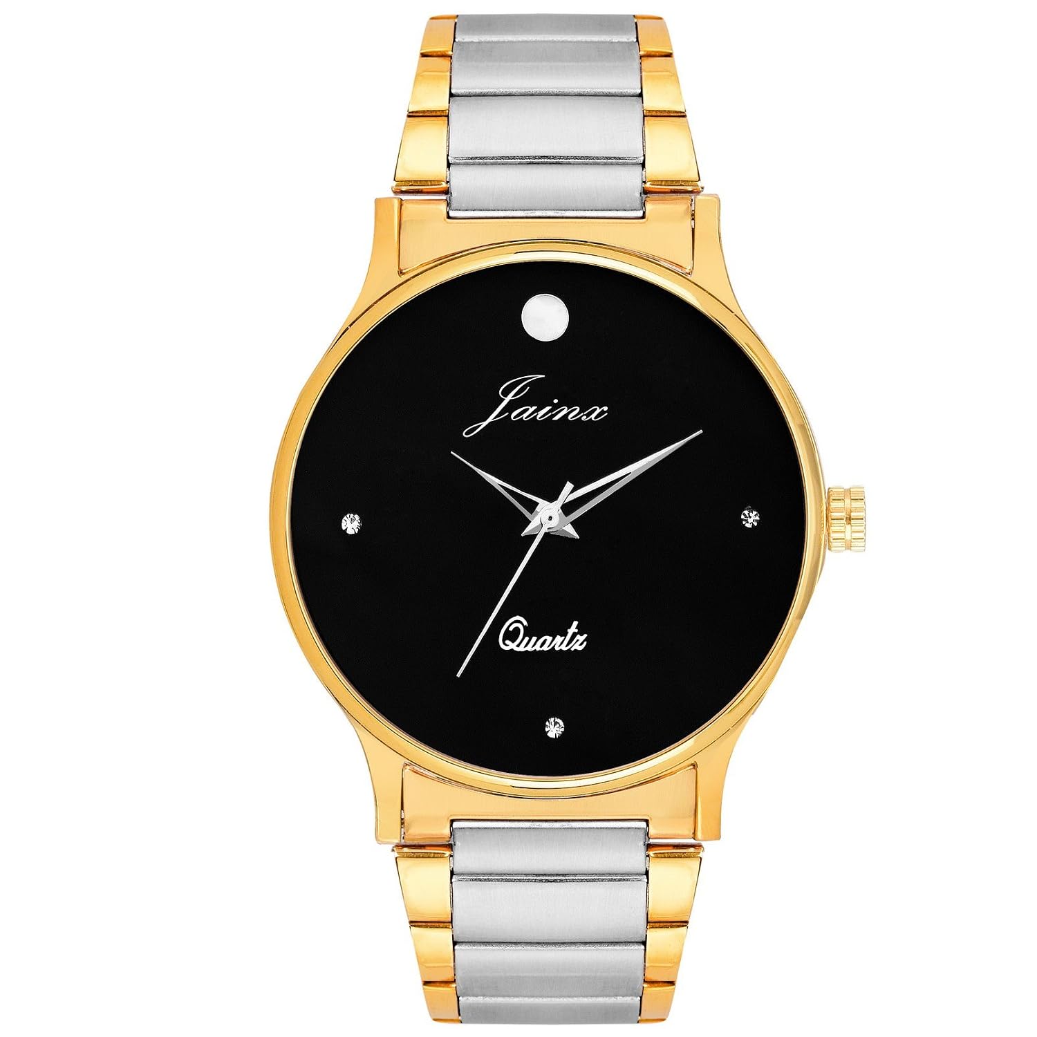 jainx Premium Black Dial Golden Chain Analog Wrist Watch for Men ...