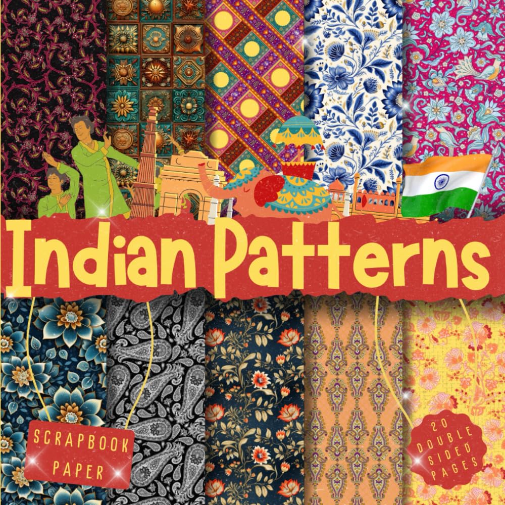 Indian Patterns scrapbook paper, 8.5x8.5, 10 Designs, 20 Double-Sided ...