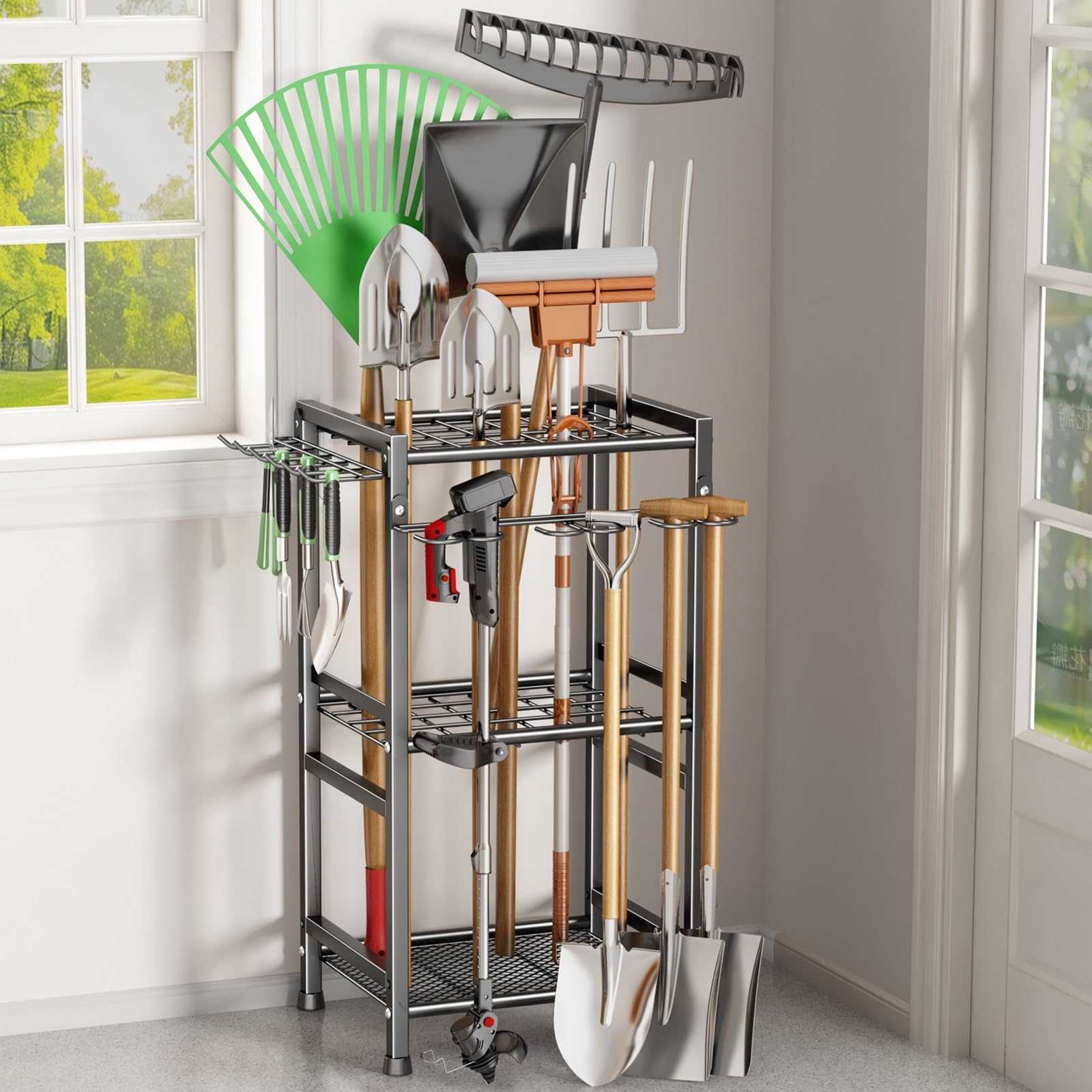 Amazon.com: CICUFY Garden Tool Organizer Storage Metal Yard Tool ...