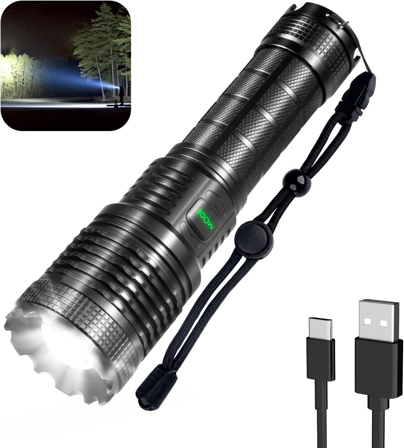 2 Pack Led Flashlights High Lumens Rechargeable — 990000 Lumen Super ...