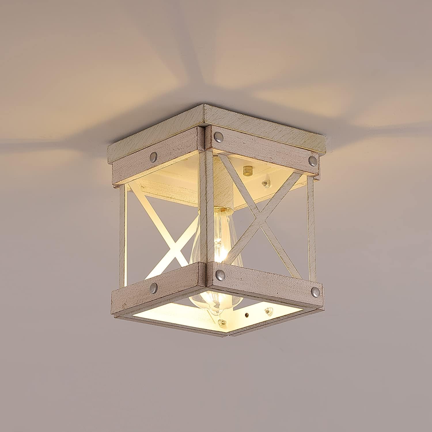 farmhouse flush Mount ceiling light rustic ceiling light fixture 2 ...