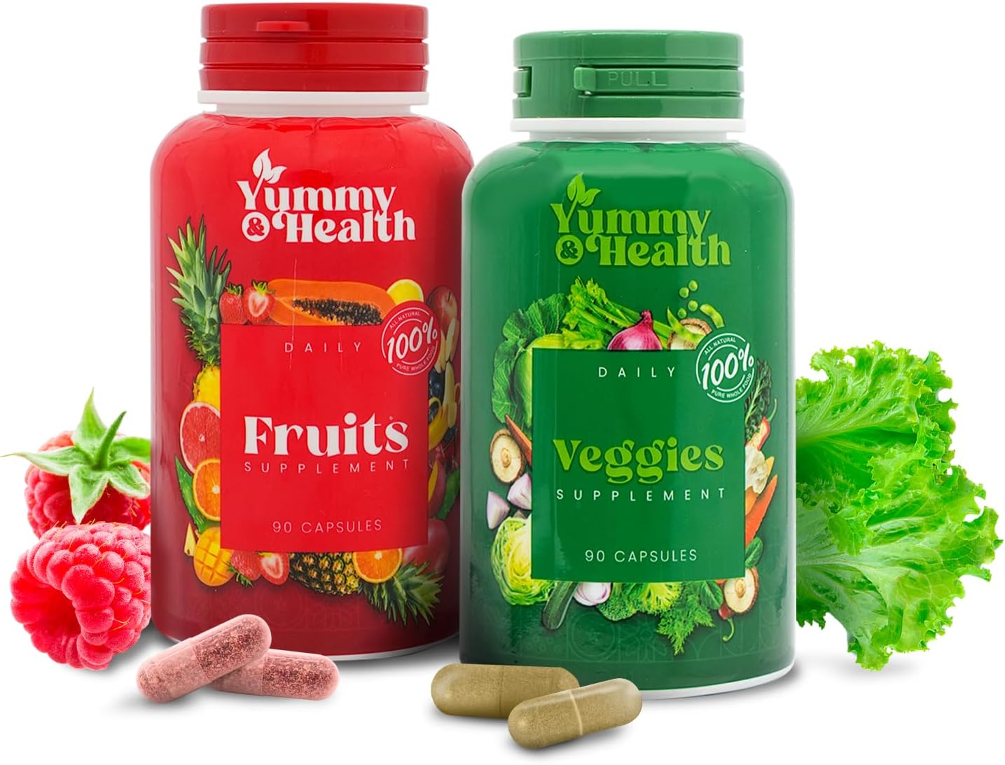 Amazon.com: Yummy & Health Fruits & Veggies Capsules – 33+ Whole ...