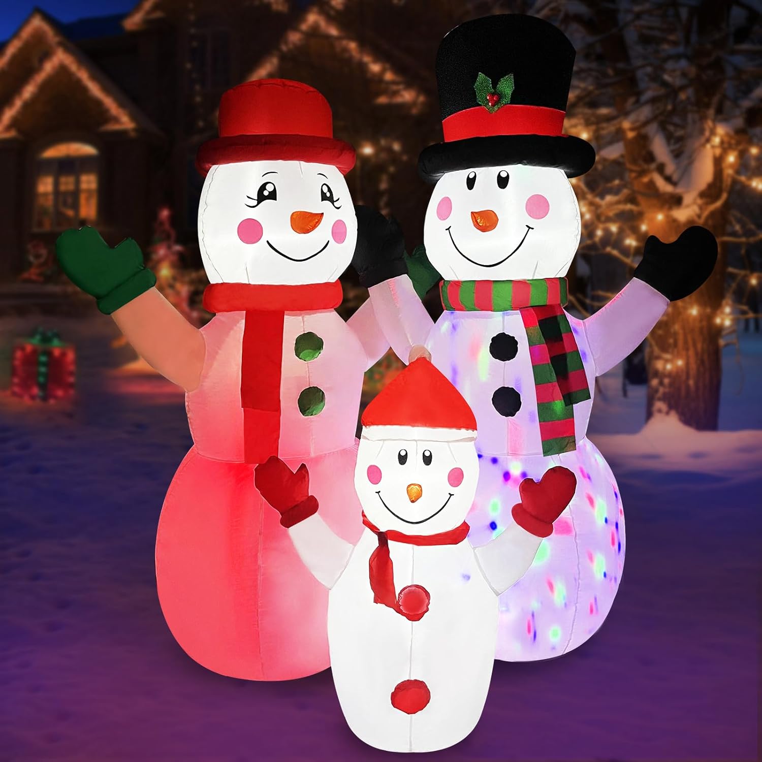 Amazon.com: Allhero 7FT Christmas Inflatable Snowman Family, Giant Blow ...