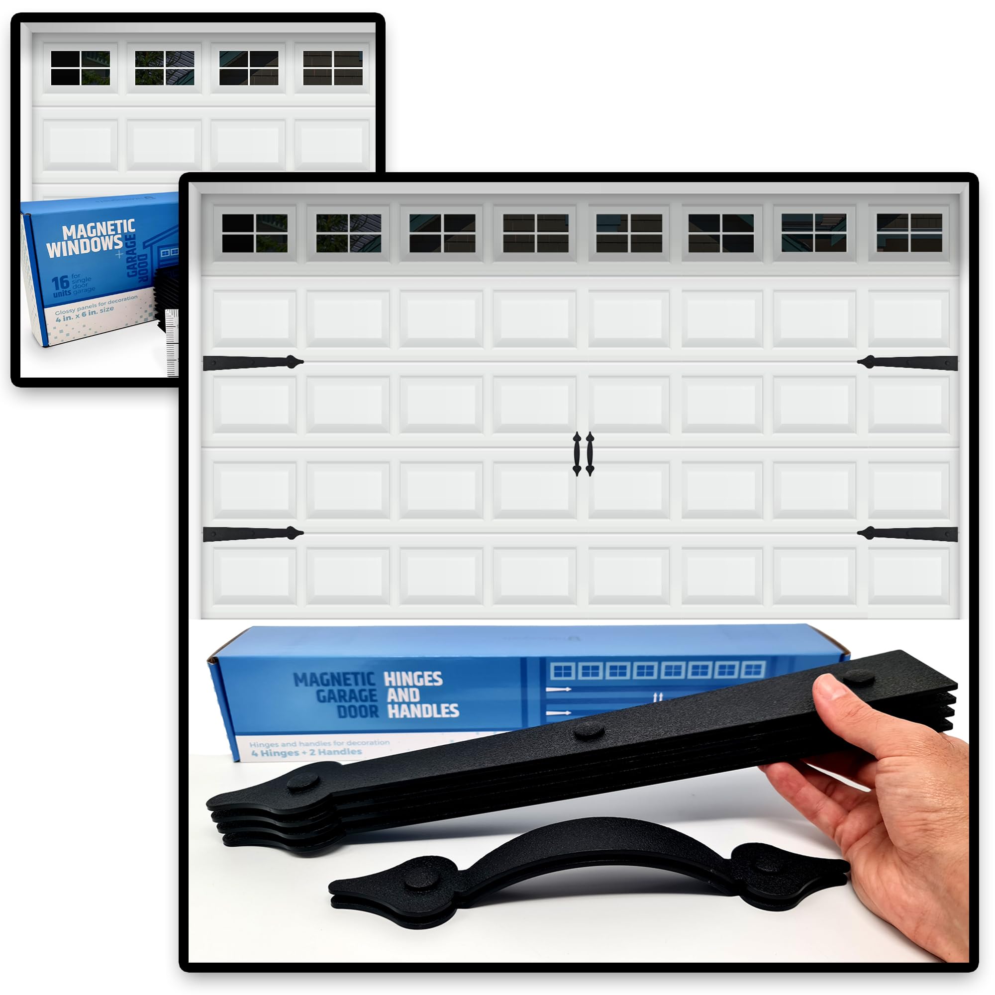 Magnetic Garage Door Windows + Garage Door Decorative Hardware | Bundle ...