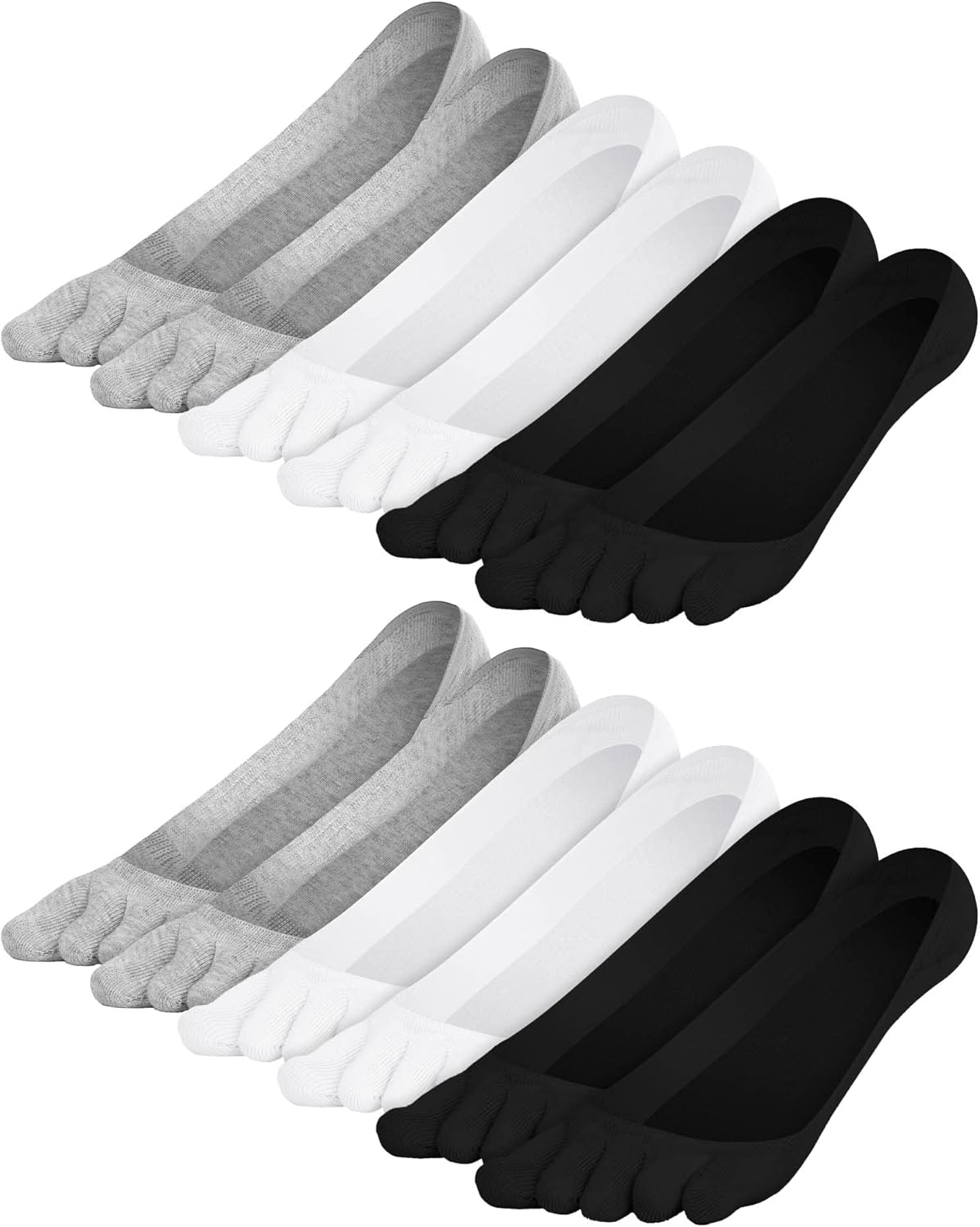 Amazon.com: Bencailor 6 Pairs No Show Toe Socks Women Low Cut Toe ...