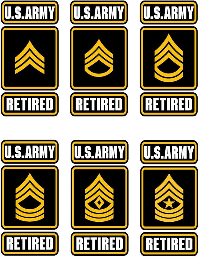 Amazon.com - Edward & Co Sticker U.S Army Enlisted Ranks Decal United ...