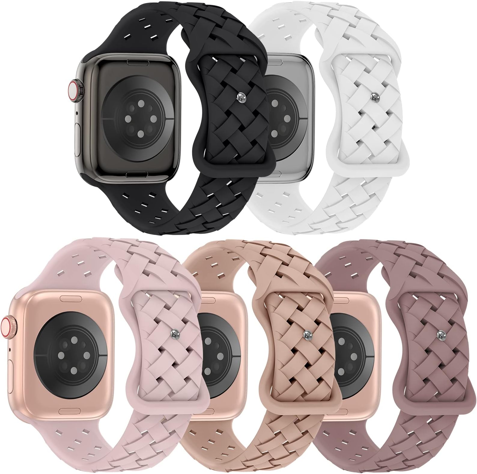 Amazon.com: Slim Silicone Bands Compatible with Apple Watch Band 40mm ...