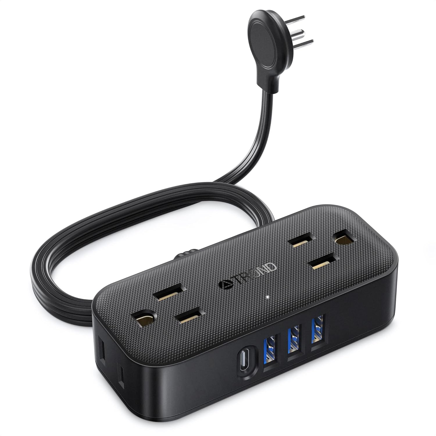 Amazon.com: Flat Plug Extension Cord, TROND 5 ft Ultra Thin Power Strip ...