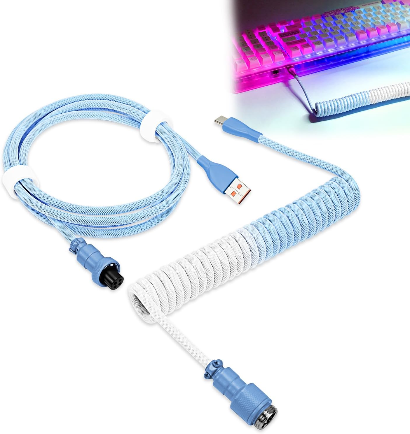 Amazon.co.jp: UCINNOVATE Coiled Keyboard Cable, Professional Custom ...