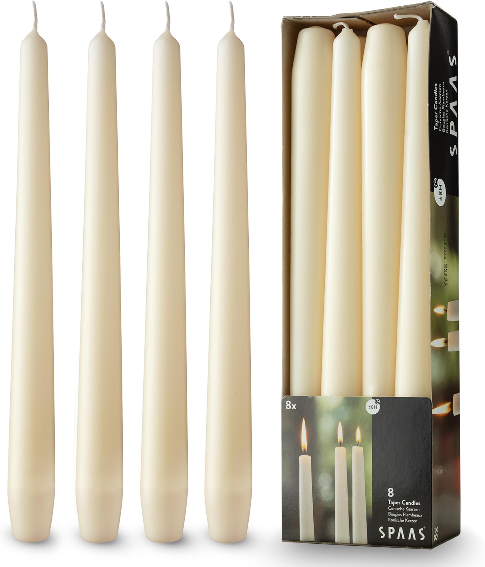 Amazon.com: Rambue 10" Ivory Taper Candles - 8 Pack Classic Ivory ...