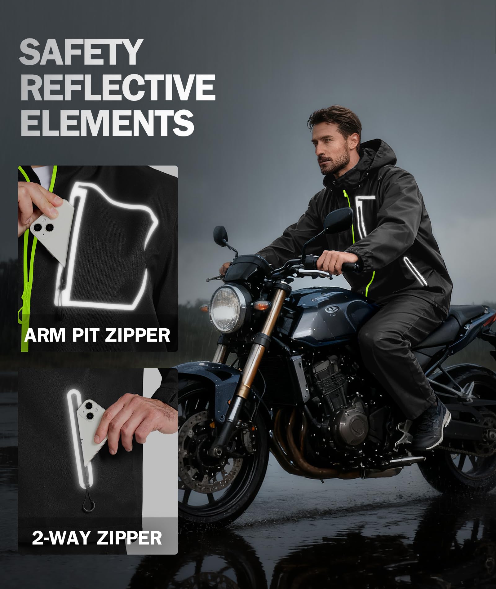 Snapklik.com : Rain Suit Waterproof Tactical Jacket Hiking Cargo Pants Golf Motorcycle Rain Gear ...