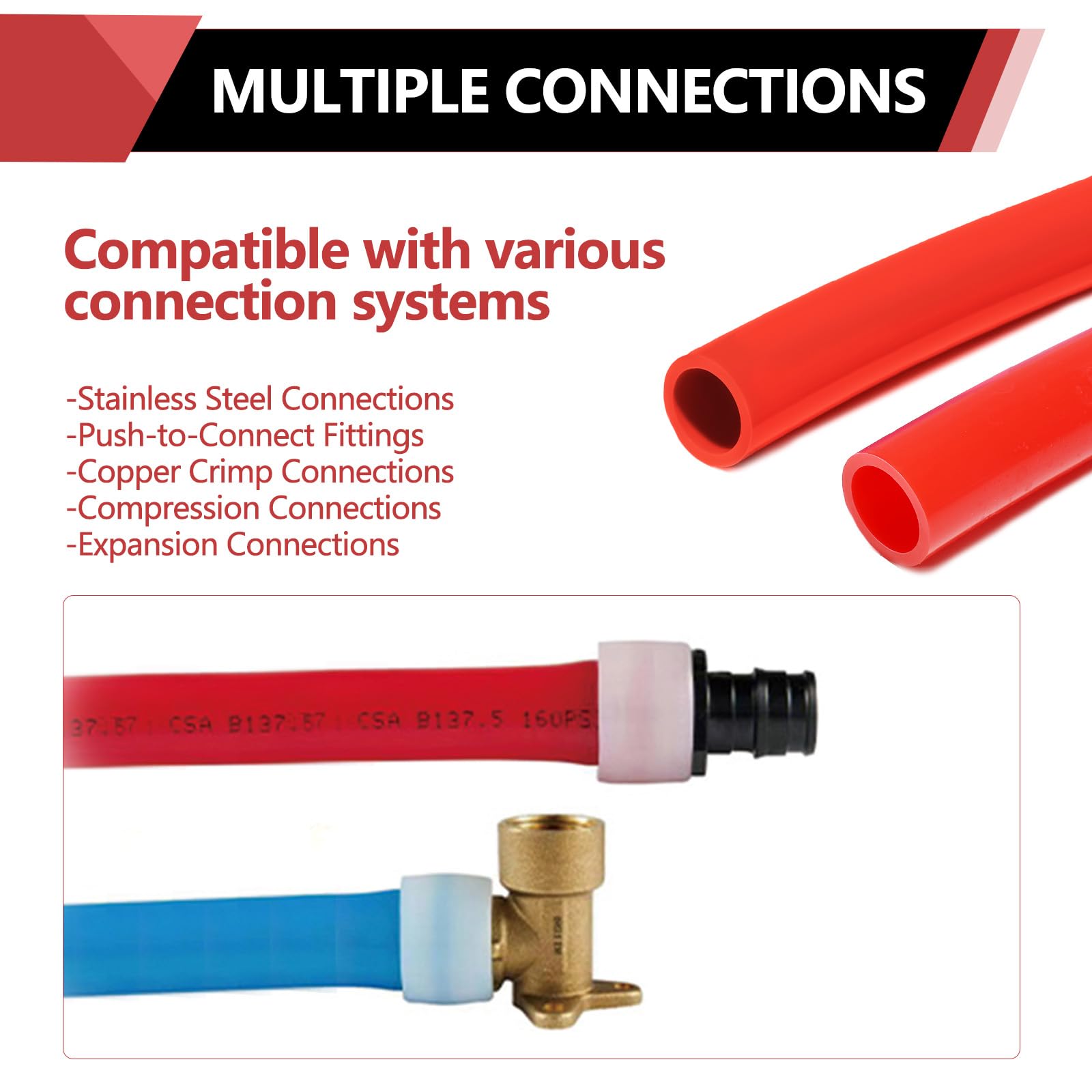 Snapklik.com : EFIELD 1/2 Inch 100 Ft Pex A Pipe/Tubing Red Color For ...