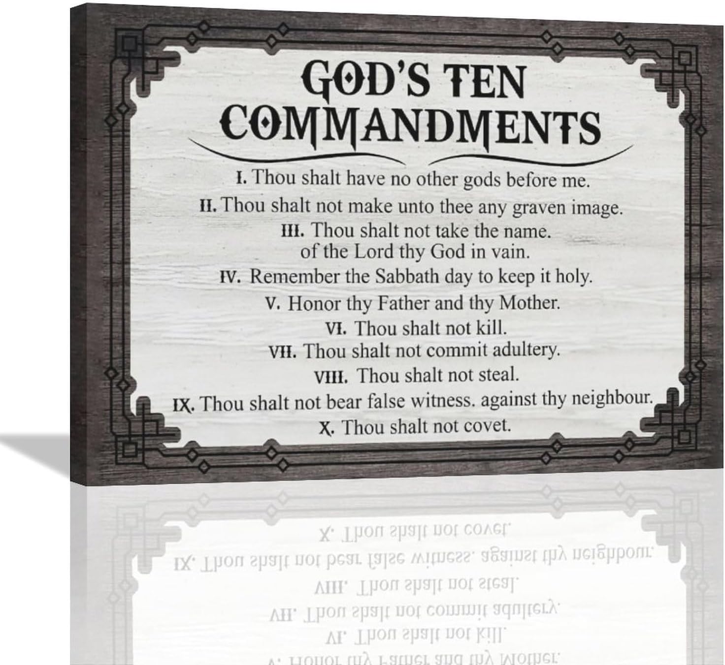 Amazon.com: Taimeng The 10 Commandments Wall Art Ten Decor Bible Verses ...