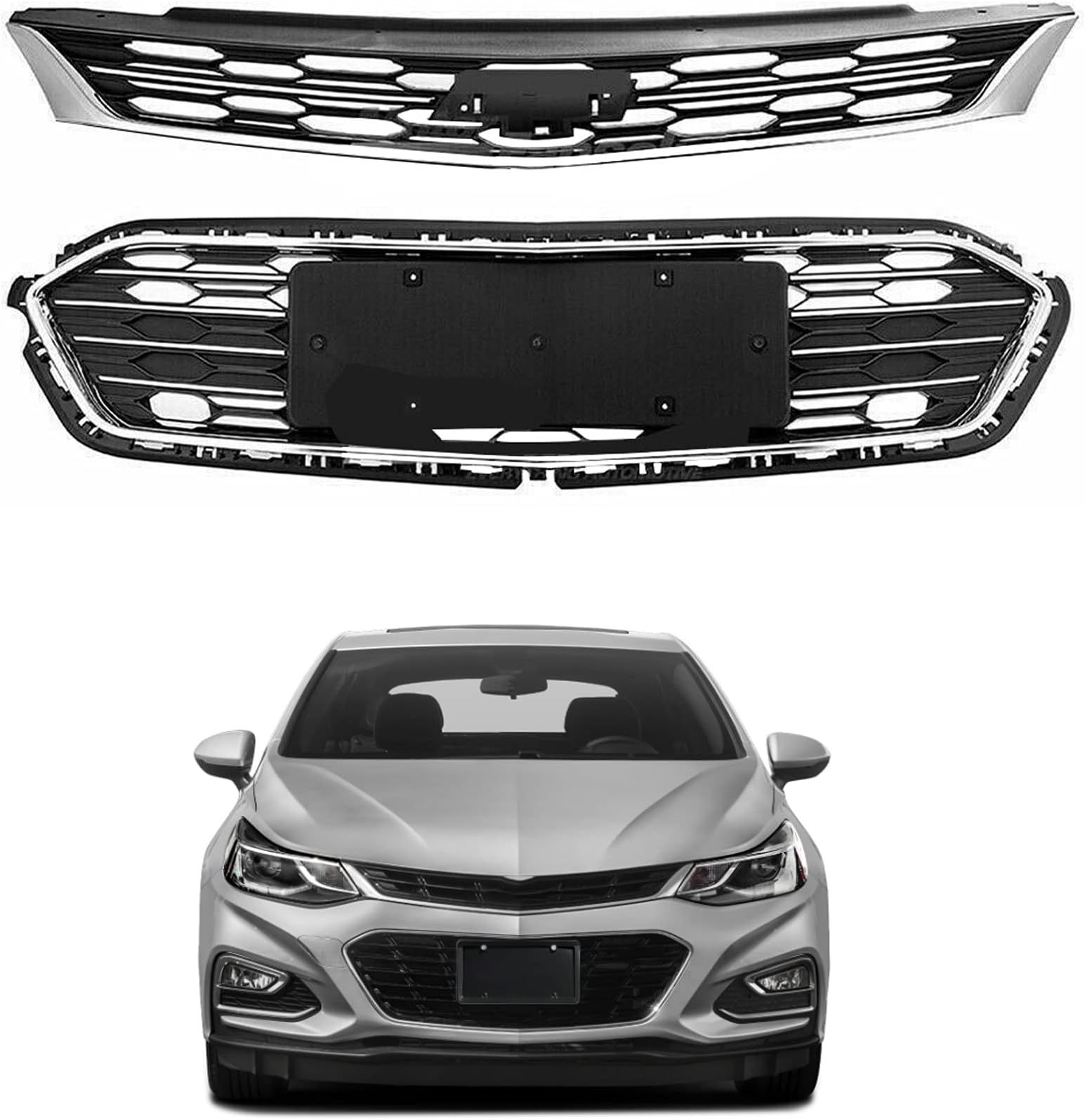 Amazon.com: RainMan S Front Upper Lower Bumper Grill Grille 2PCS ...