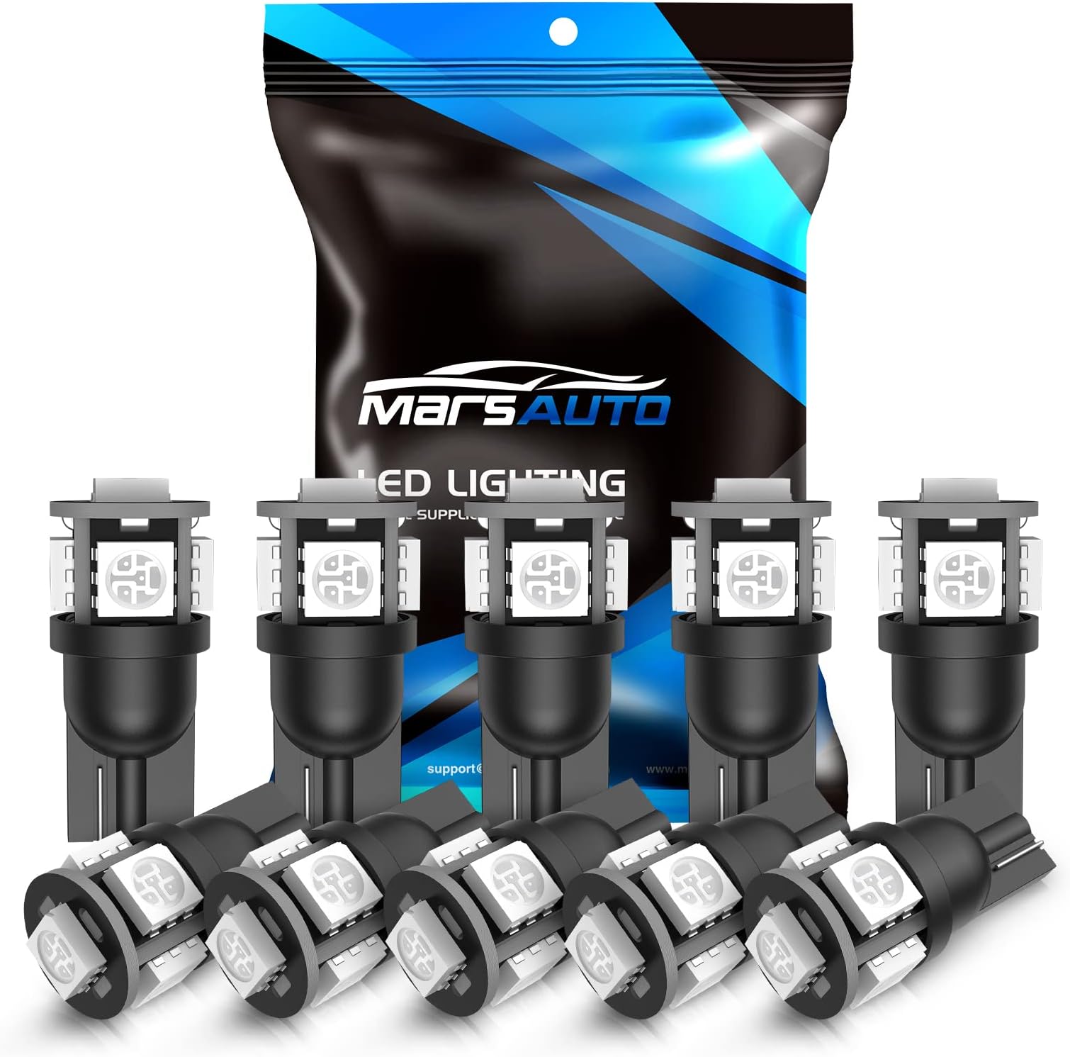 Amazon.com: Marsauto 194 LED Light Bulbs Red,T10 168 2825 5SMD ...