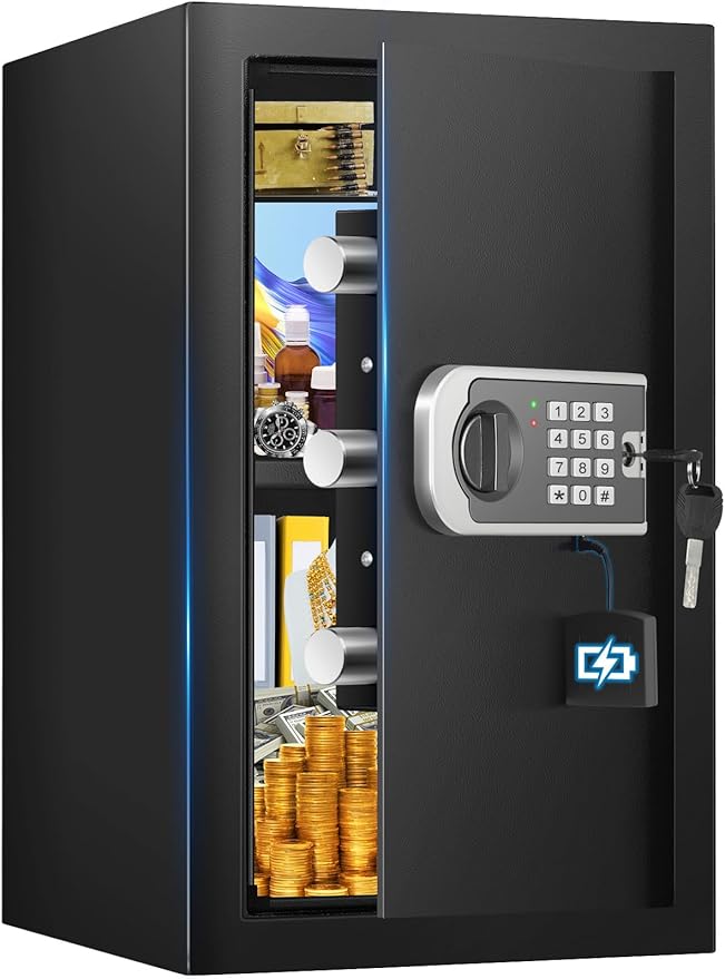 [19.7" Tall] Safe Box, 3.5 Cuft Home Safes with Fireproof Waterproof ...