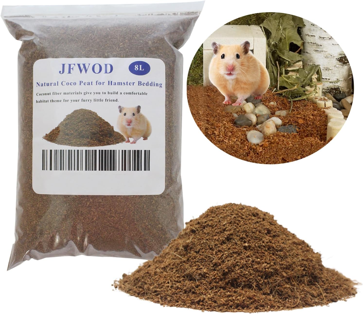 Amazon.com : JFWOD 8L Loose Coco Coir for Hamster Bedding Natural Husk ...