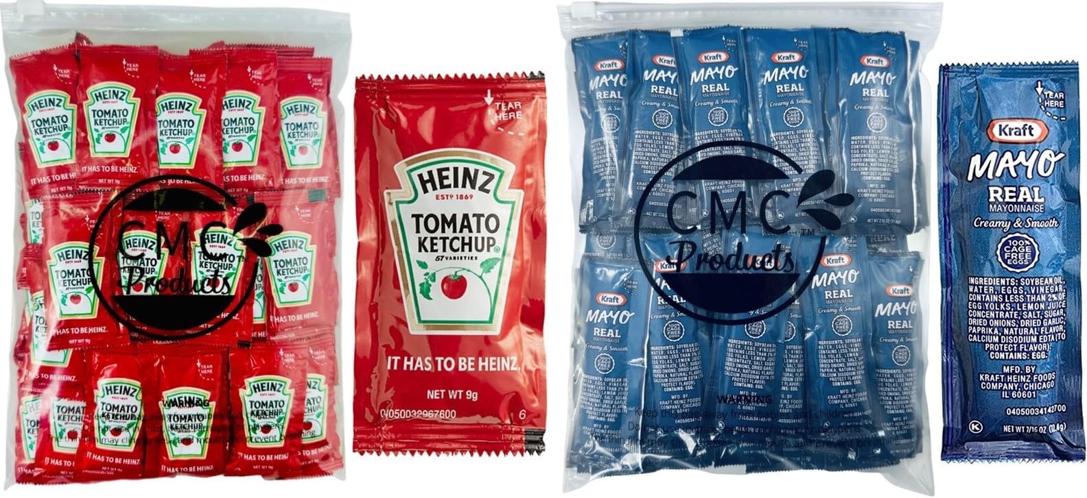 Amazon.com : 100 Total Packets / 50 Count of each - Heinz Ketchup ...