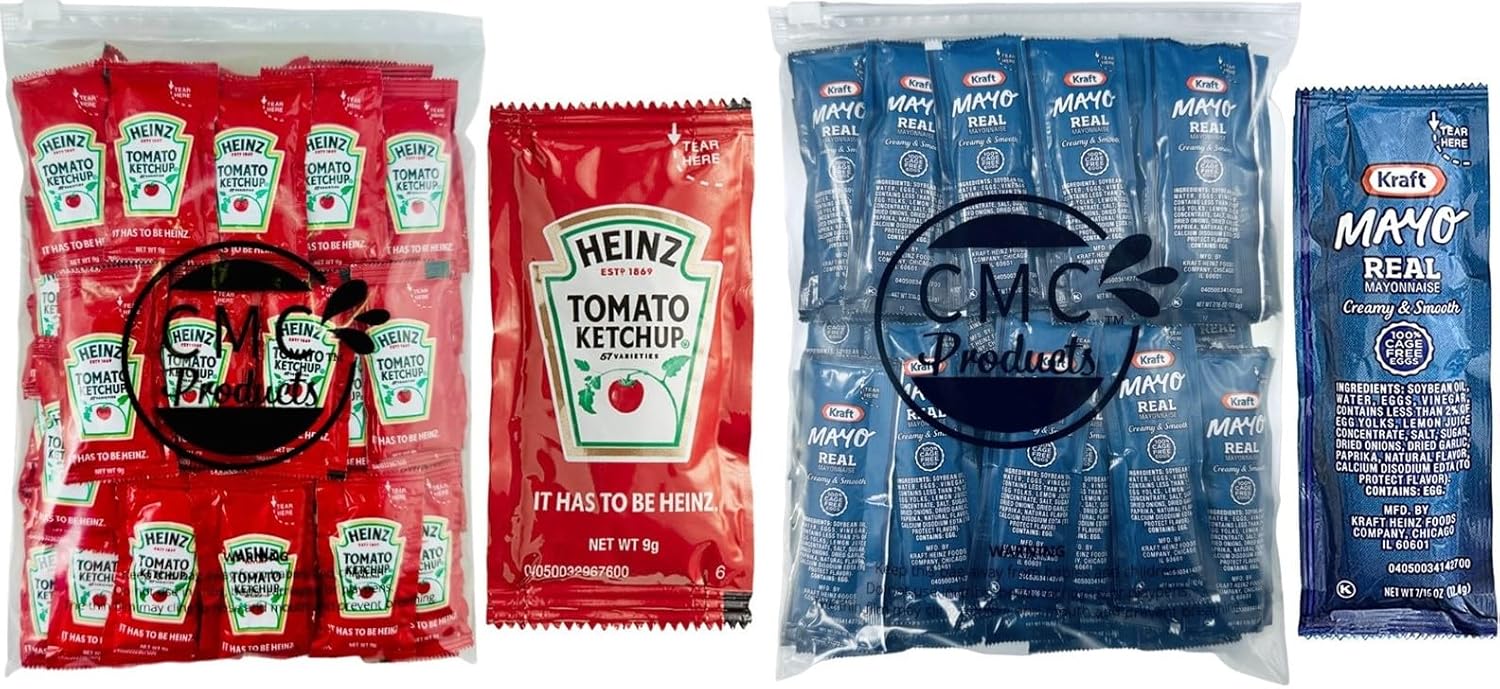 Amazon.com : Gift Set: 100 Total Packets / 50 Count of each - Ketchup ...