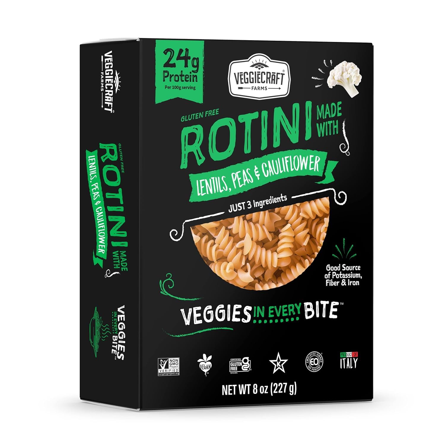 Amazon.com: Veggiecraft Farms Rotini Pasta - High Protein, Vegan ...