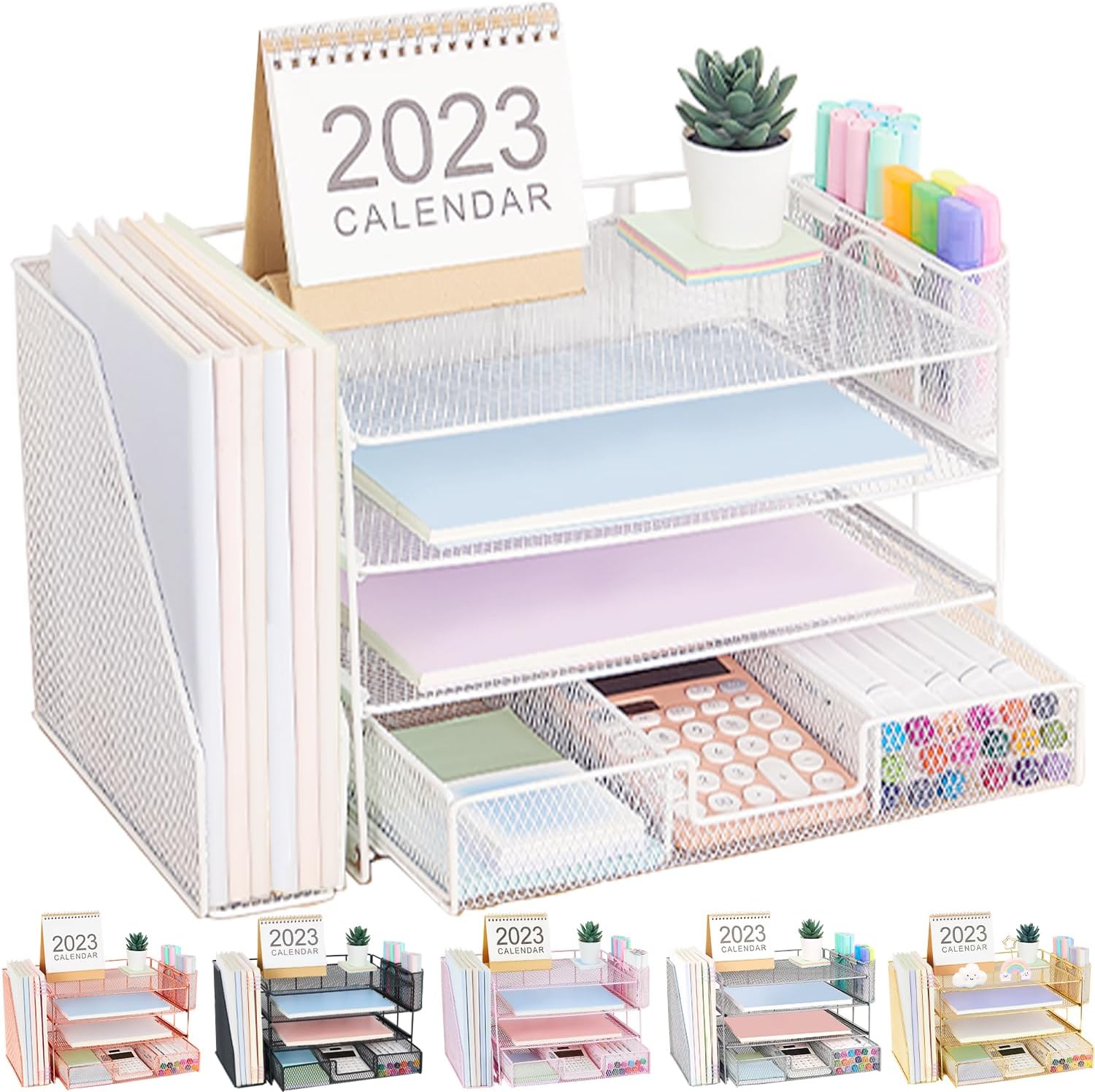 Amazon.com : DINGHUO Acrylic Desk Organizer, Clear File Organizer for ...