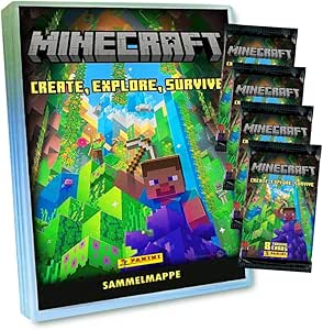 Panini Minecraft 3 Cartas, Create Explore Survive Trading Cards (2023 ...