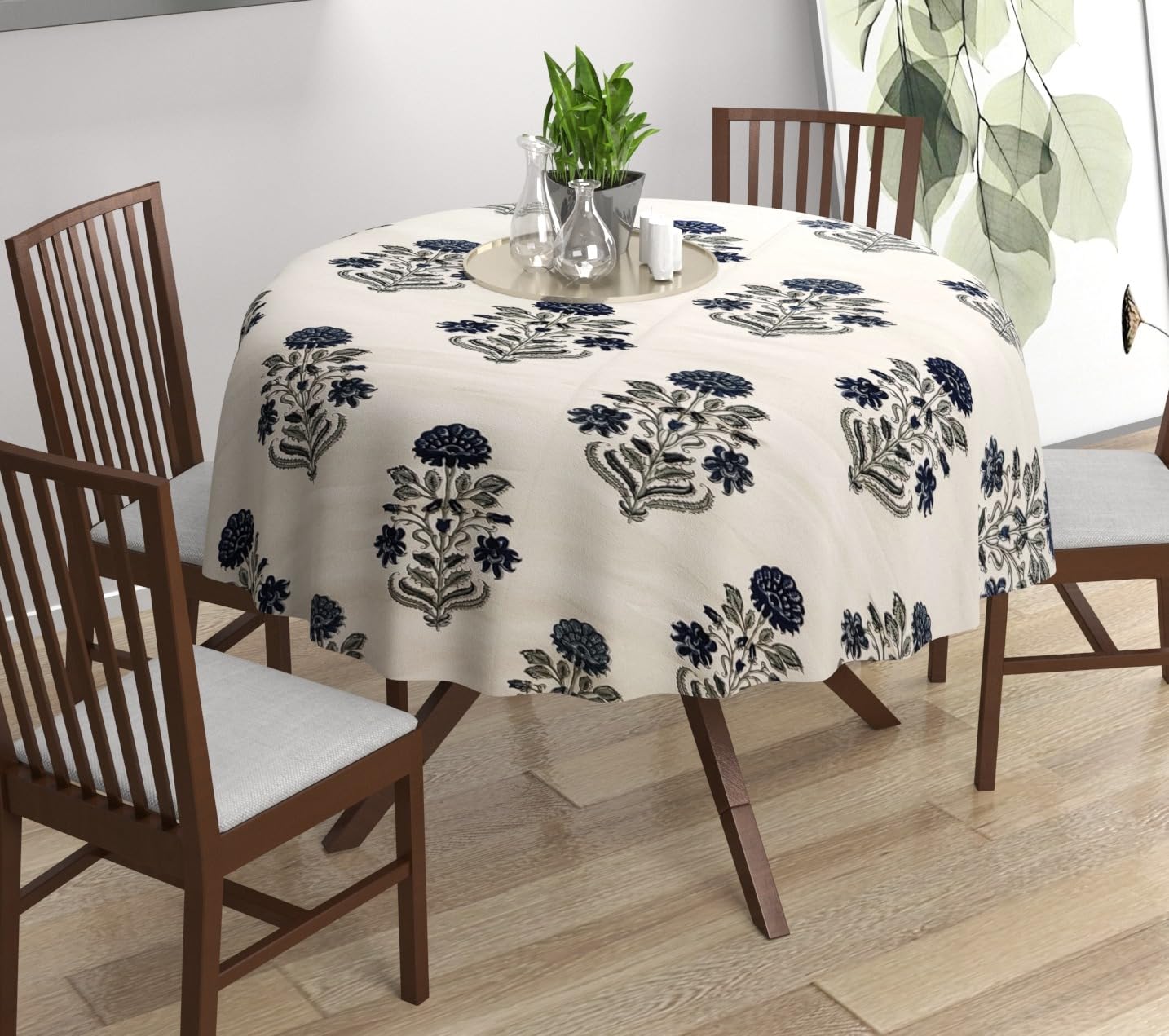 Buy Trance Home Linen Premium Cotton 48 inch Circular Table Cloth ...