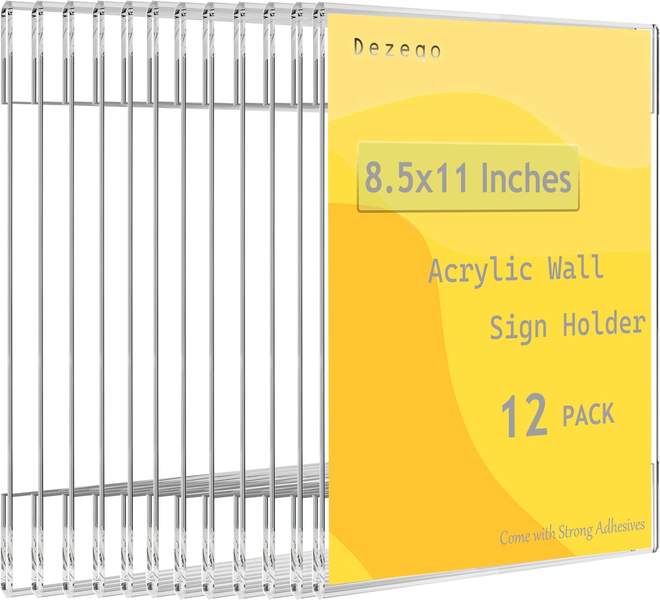 Amazon.com: Dezeqo 12 Pack Wall Mounted Acrylic Sign Holder 8.5 x 11 ...