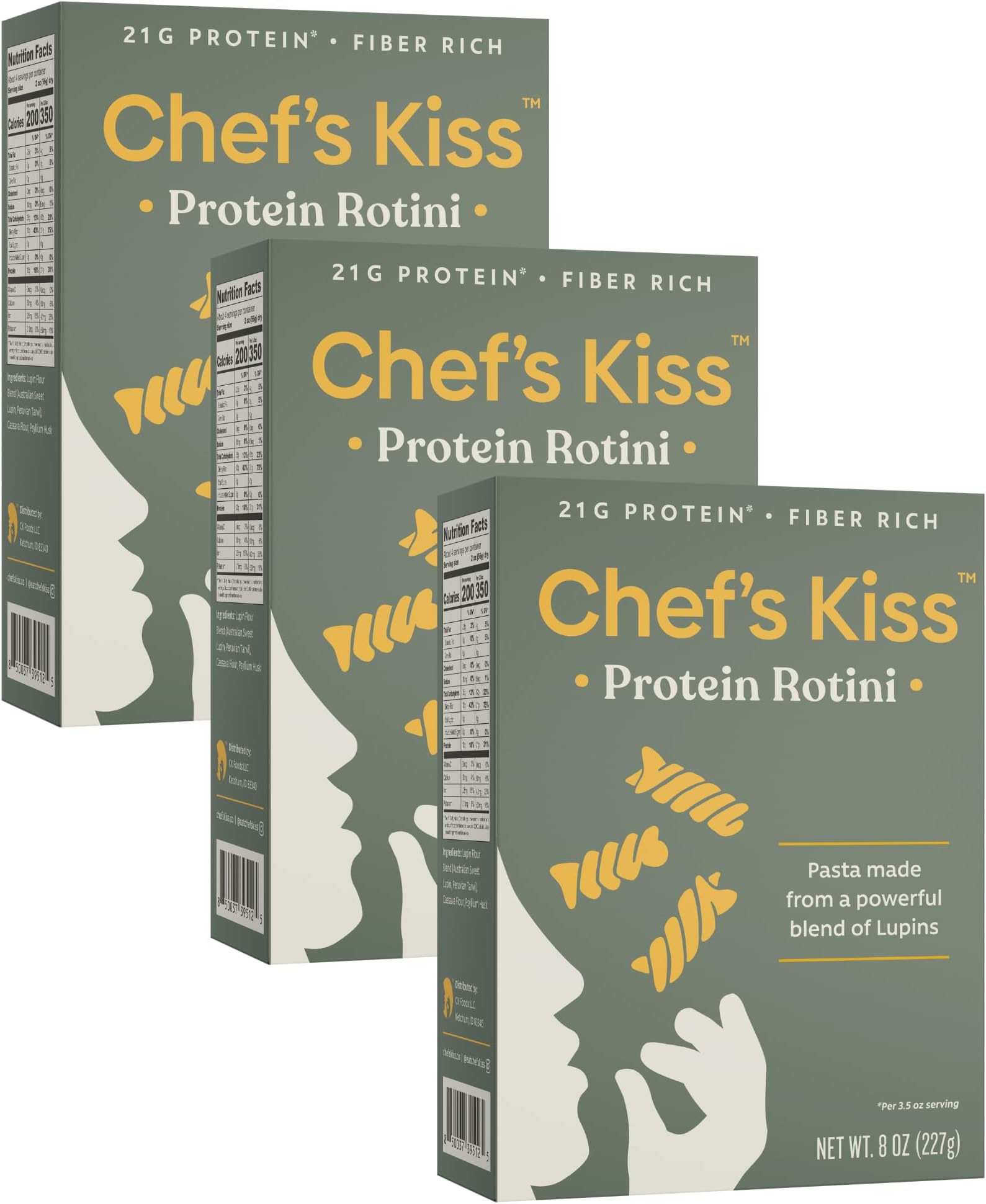 Amazon.com : Chef's Kiss Lupin Protein Rotini - High Protein (21g ...