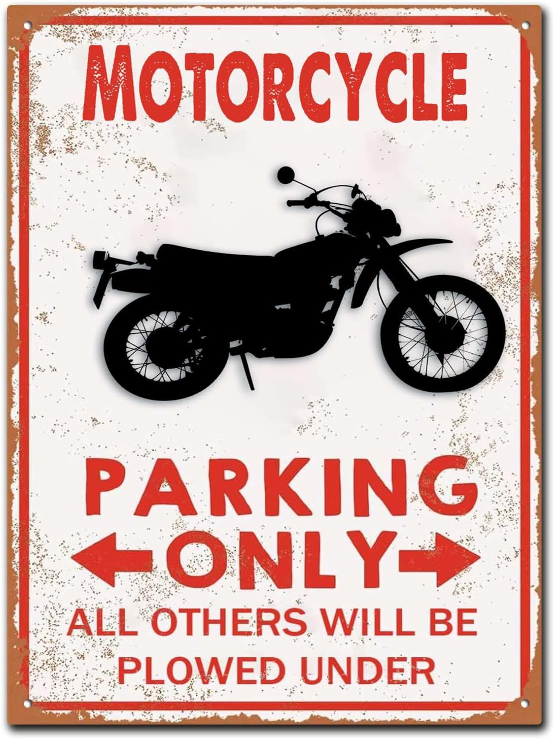 Amazon.com: Luoboken Motorcycle Parking Only Tin Sign Wall Art Vintage ...