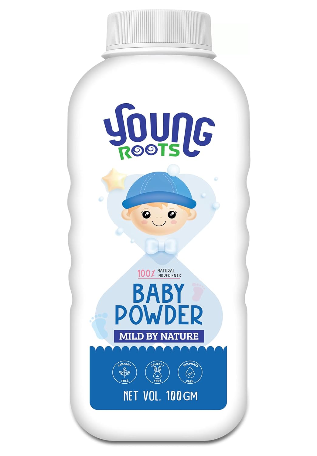 Young Roots Baby Powder with Corn Starch & Oats | Sweat & Rash Free ...