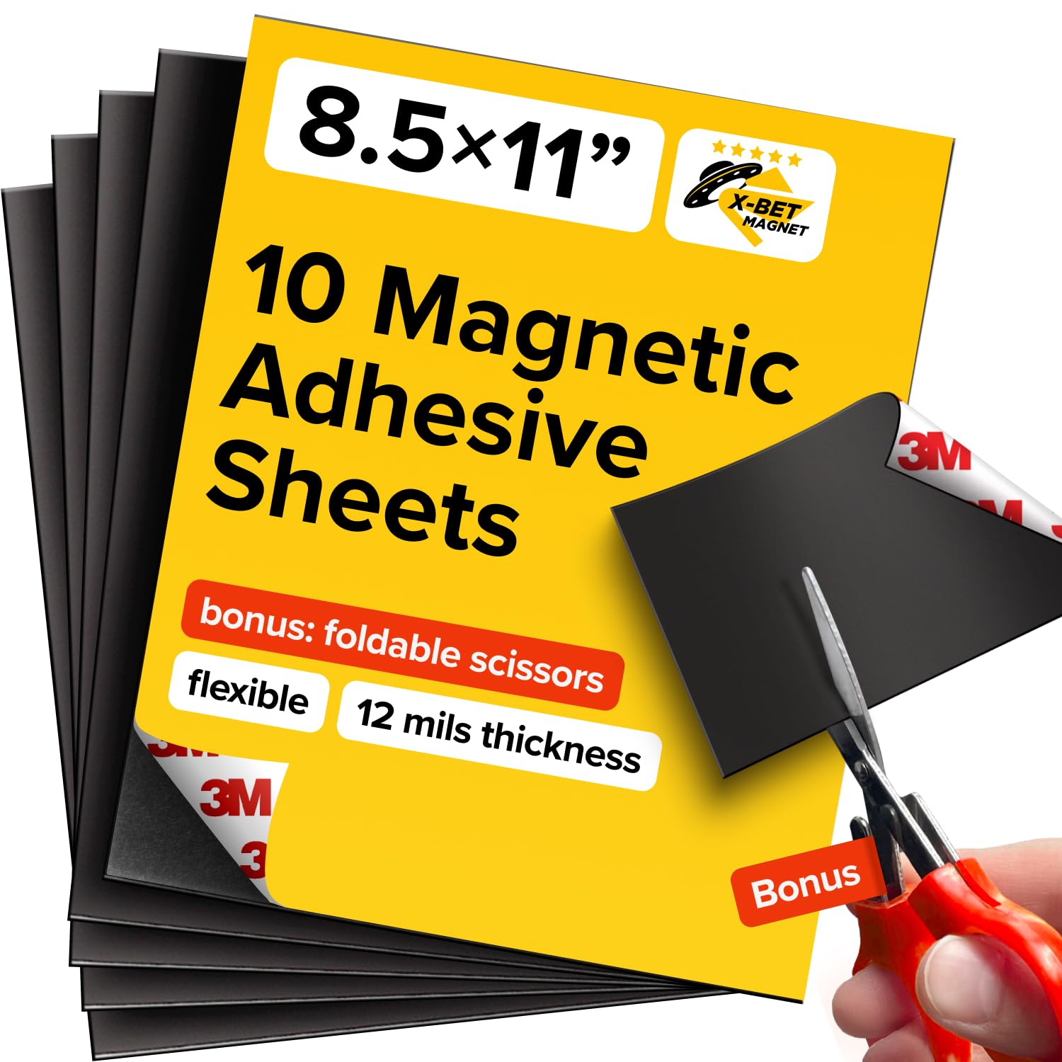 Amazon.com: Ultra Thin Magnetic Sheets with Adhesive Backing - 10 PCs ...