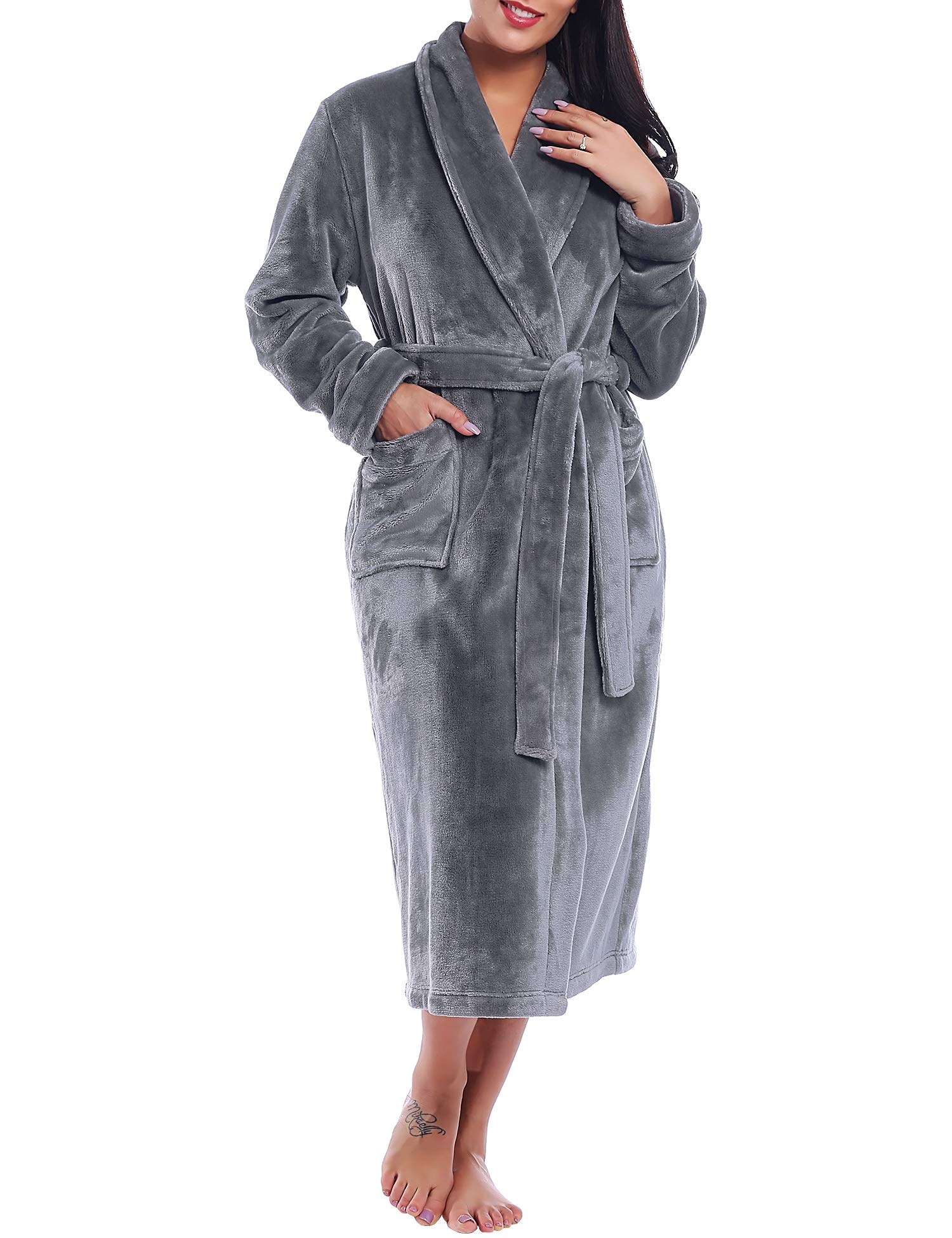 Snapklik.com : Amorbella Women Long Plush Robes