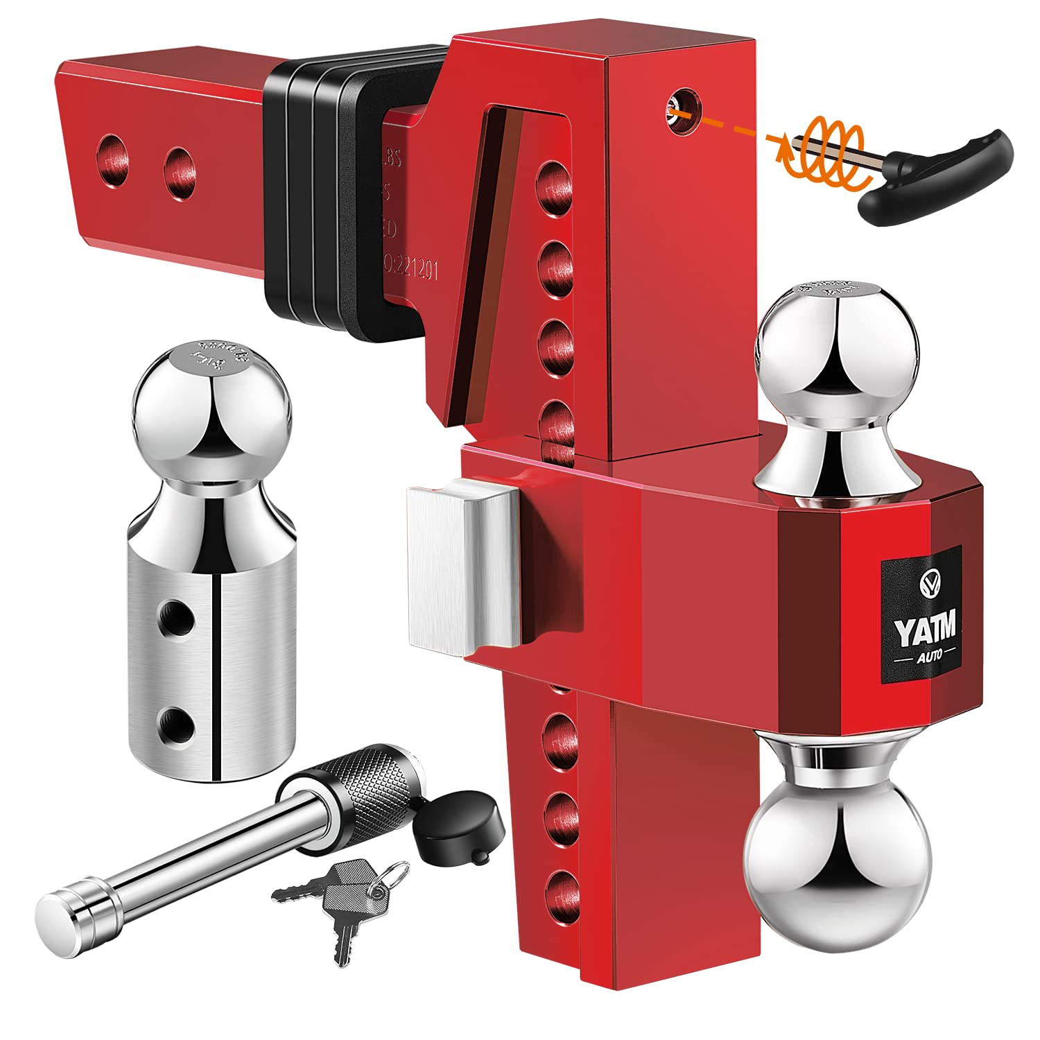 YATM Hitch Fits 2.5 Inch Receiver,8" Drop/Rise,Aluminum Drop Hitch ...