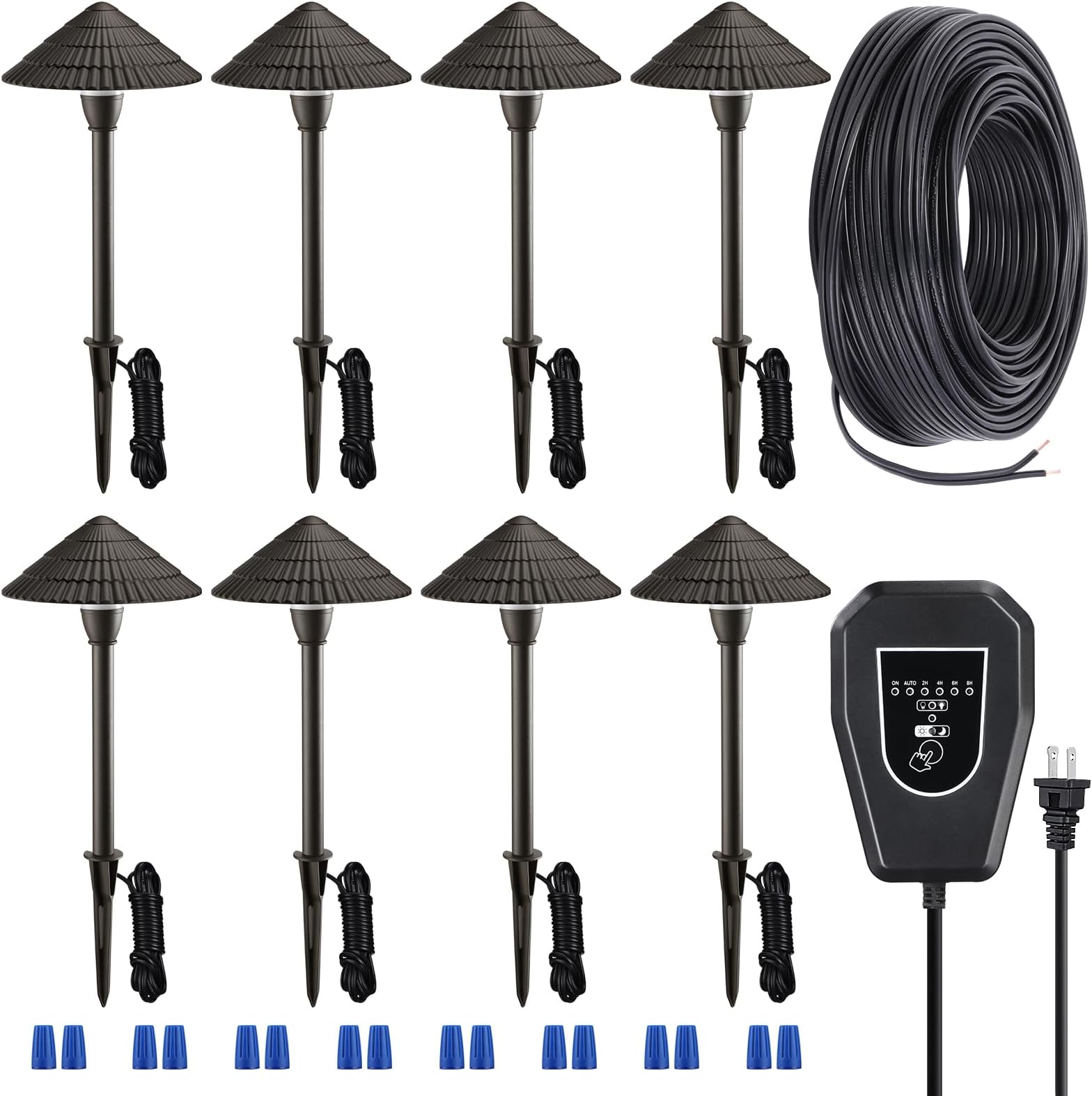 LEONLITE All-in-ONE LED Landscape Lighting Kit, 8-Pack Low Voltage ...