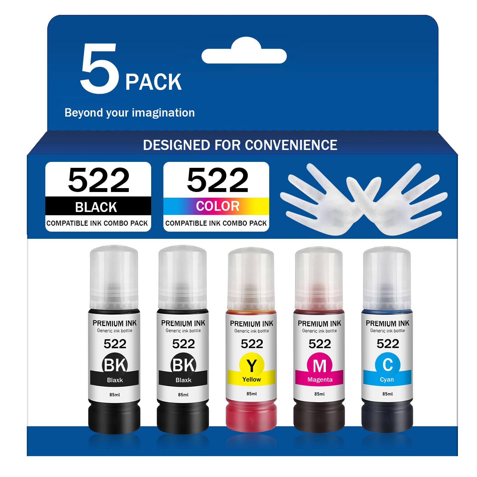 522 Ink Refill Bottles (Non-Sublimation Ink) Replacement for Epson 522 ...