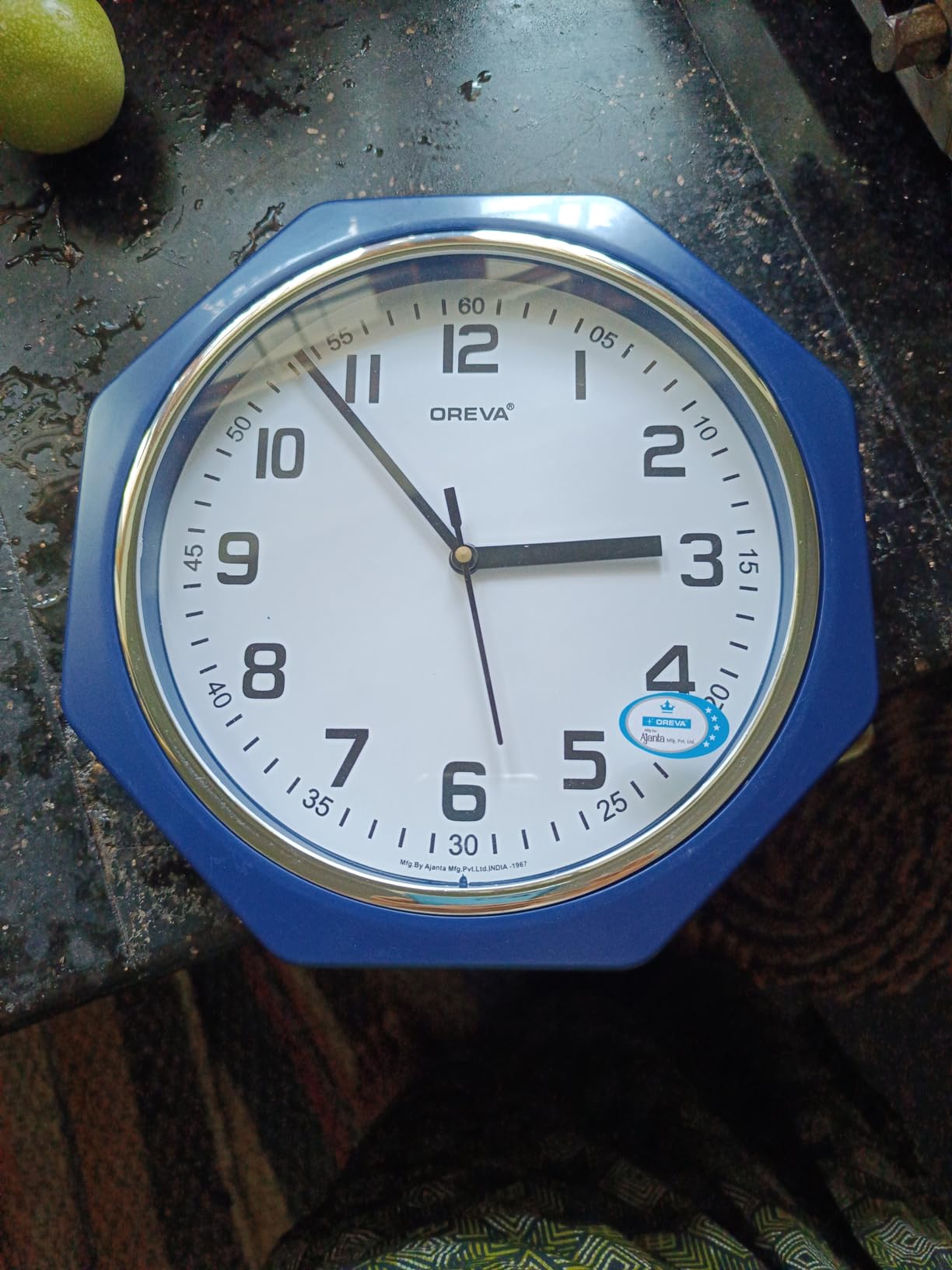 Buy OREVA Plastic Octagon Shape Simple Wall Clock (24.6 x 3.9 x 24.6 cm ...