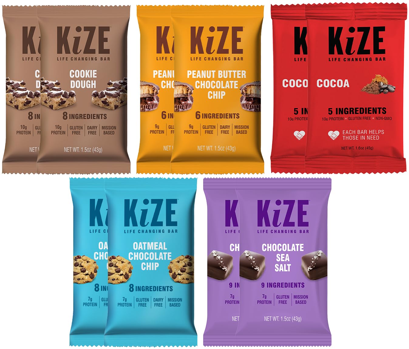 Amazon.com: KiZE Energy Bars - Chocolate Lovers Variety Pack - Gluten ...