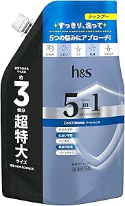 Amazon.co.jp: h&s 5in1 シャンプー 850g [3 個分] 詰替 特大クールクレンズ エイチアンドエス : ビューティー