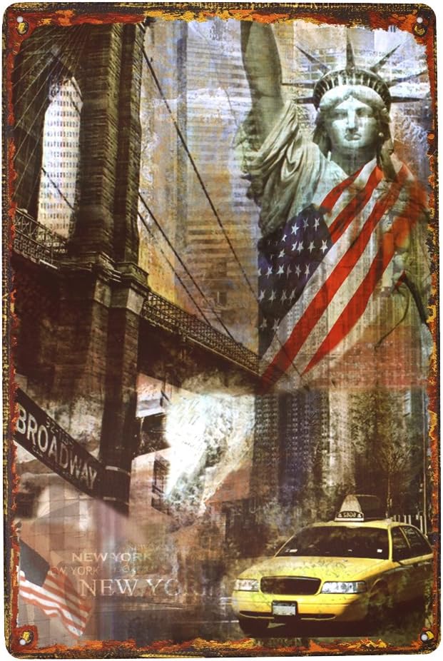 Amazon.com: ARTCLUB Statue of Liberty Metal Tin Sign, Vintage Antique ...