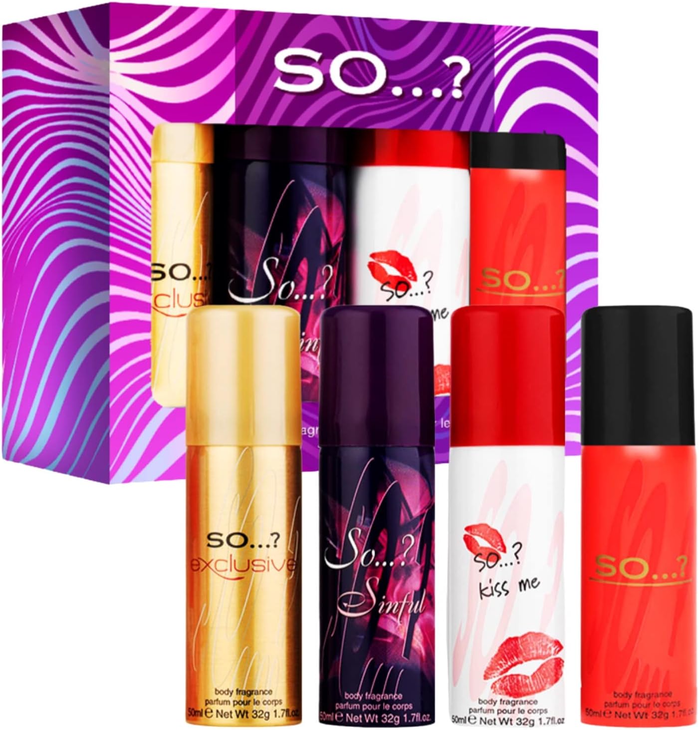 So…? Womens Mini Galore Body Mist Body Spray Fragrance Gift Set 4 x ...