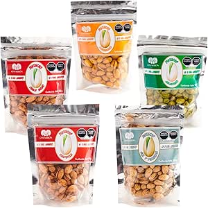 Pistachos con chile, Cimarrón Botanas, 5 paquetes en total de 150g cada ...