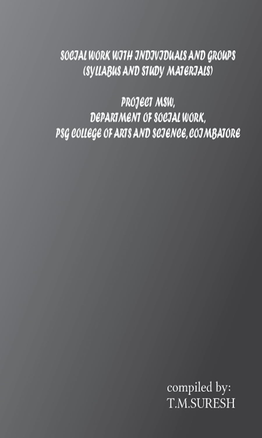social work with individual and groups - Kindle edition by murugan ...