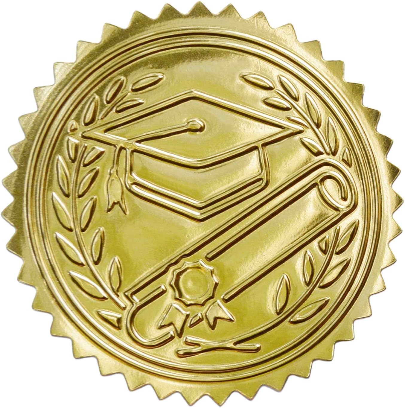 Amazon.com : Embossed Graduation Cap Gold Certificate Seals Diplomas ...