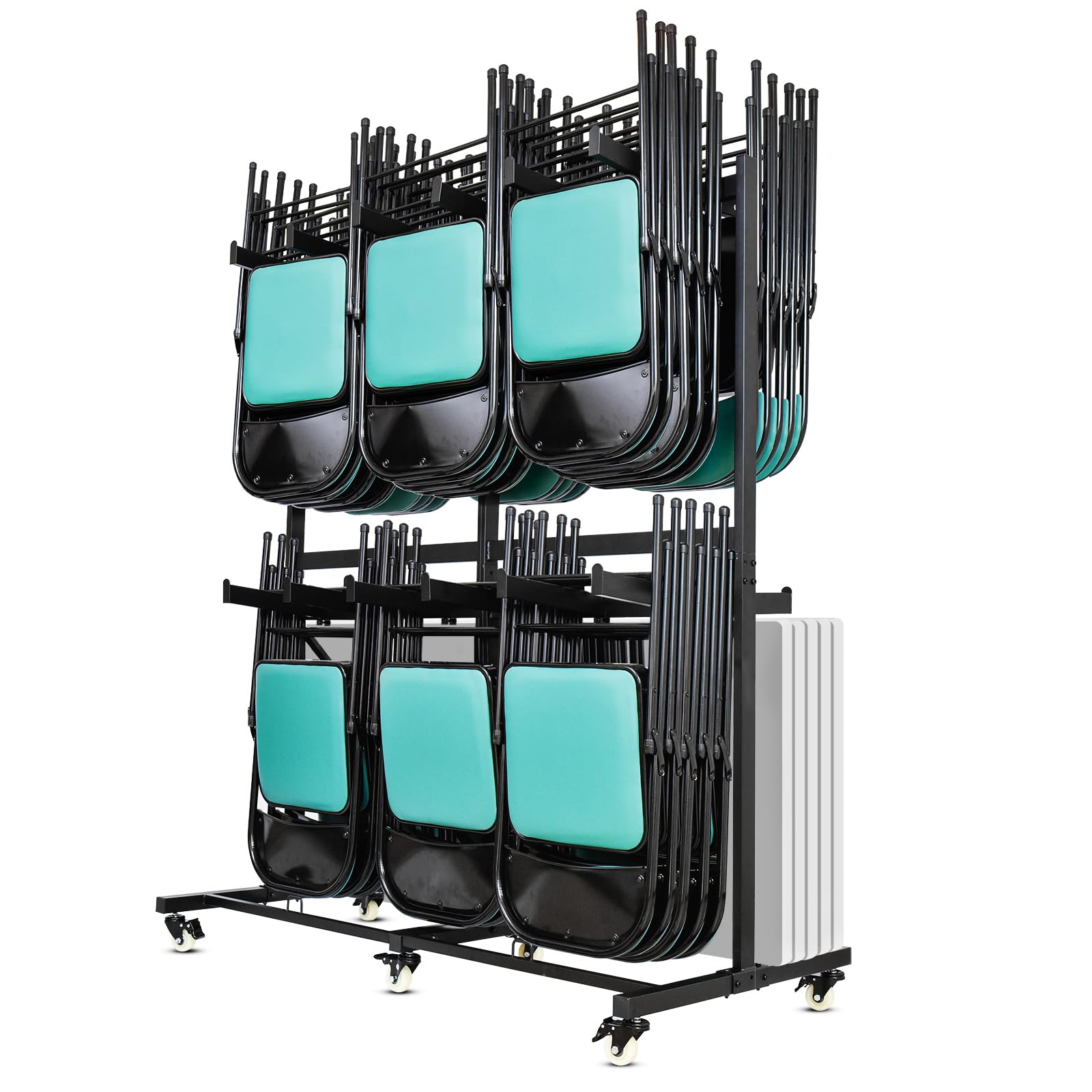 Amazon.com: Tipai Folding Chair Cart Thickened Folding Chair Rack Two ...