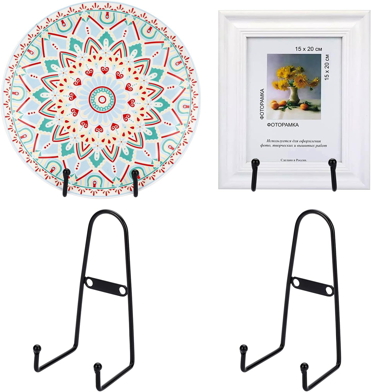 Amazon.com: 8 Pcs Metal Wall Mount Plate Display Stands Medium Black ...