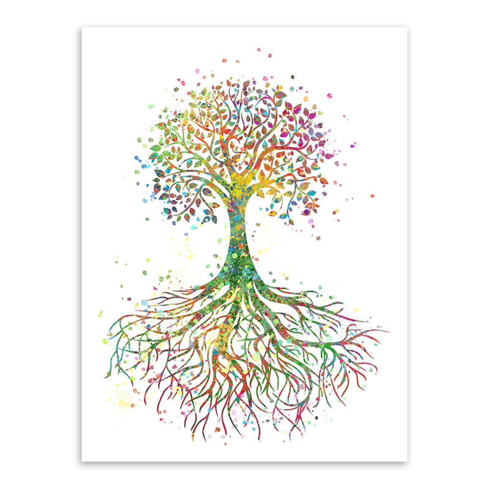 Colorful Tree With Roots